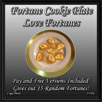 Second Life Marketplace - Fortune Cookie Plate - Love